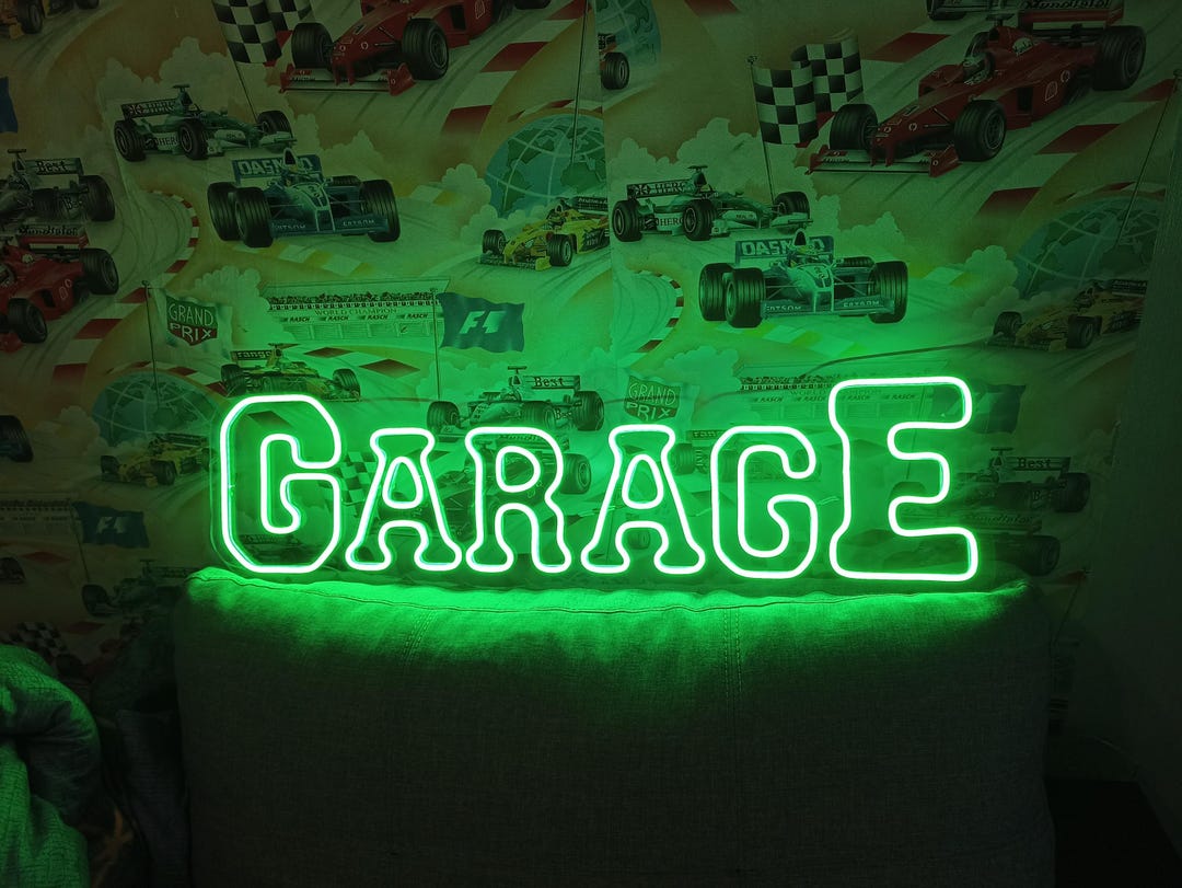 Garage Neon Sign, Garage Wall Decor, Neon Sign With Garage Text, Garage ...