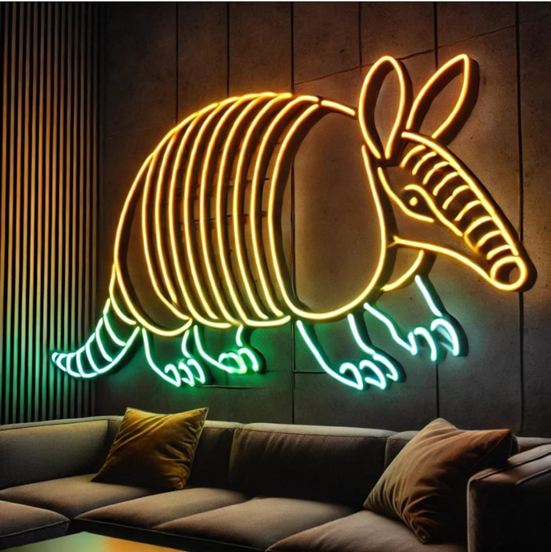 Armadillo Neon Sign, Armadillo Led Light, Texas Wildlife Neon Sign - Etsy