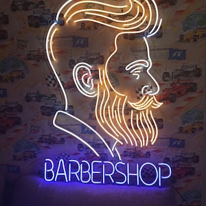 Neon Sign for Barber Shop, Custom Barbershop Neon, Vintage Barber Neon ...