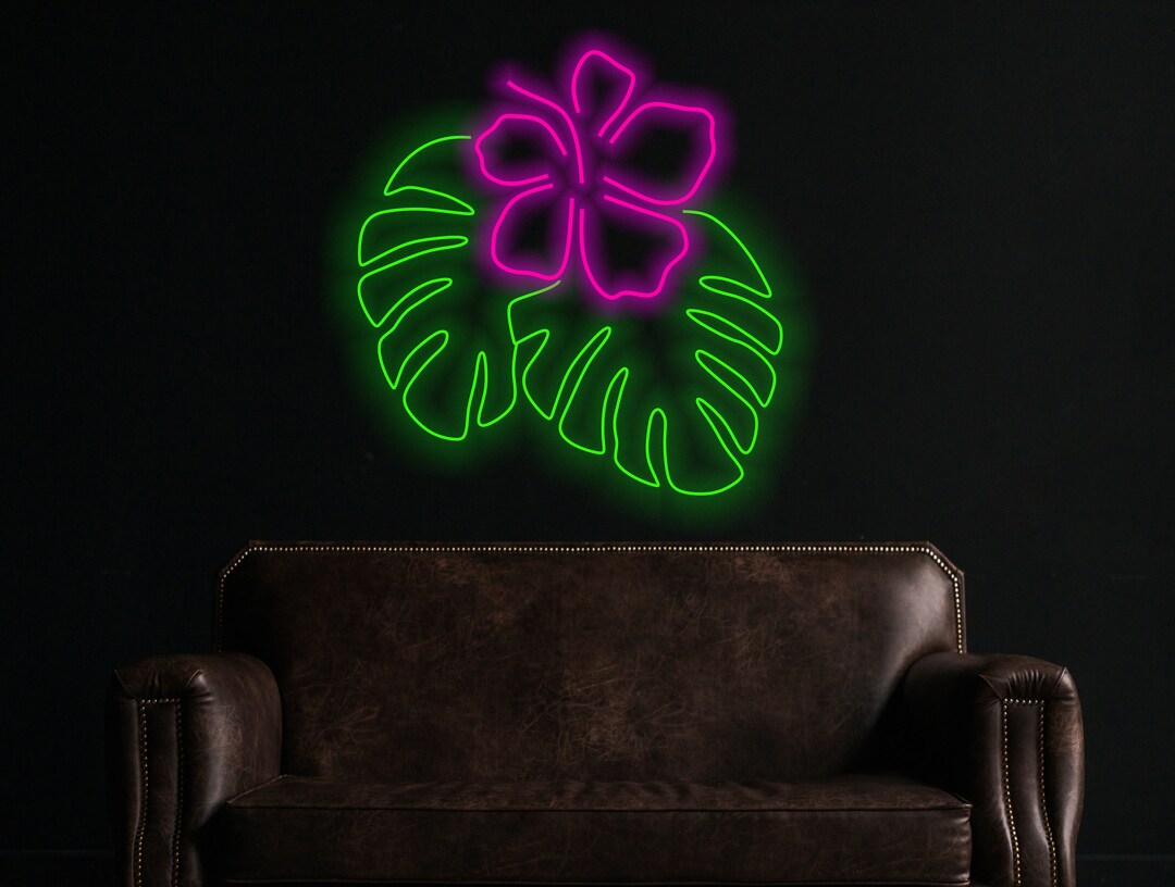 Monstera Neon Sign, Monstera Leaf Led Light, Tropical Plants Neon Sign ...