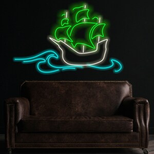 Ship Neon Sign, Boat Neon Sign, Neon Sign With Ship Design, Maritime ...