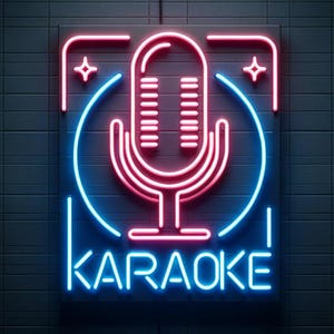 Karaoke Bar Sign, Karaoke Neon Sign, Microphone Neon Light, Stand up ...