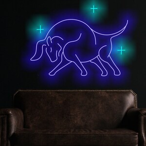 Bull Neon Sign, Bull Wall Art, Bull Light Sign, Buffalo Neon Sign, Neon ...