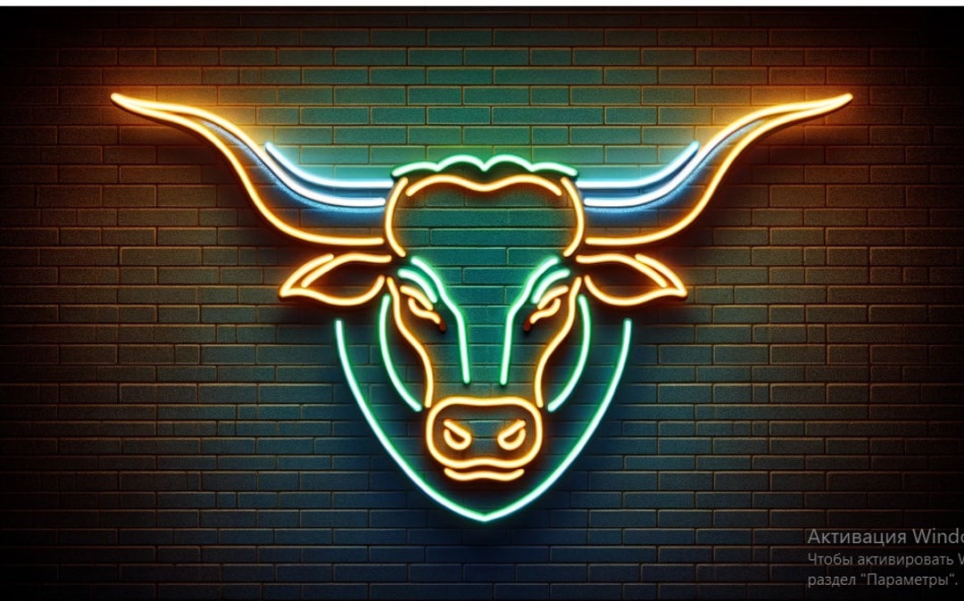 Neon Sign Head Bull, Neon Sign Bull Many Colors, Bull Head Neon ...