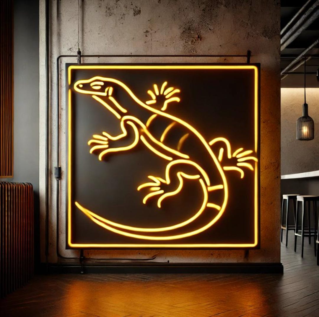 Monitor Lizard Neon Sign, Gecko Neon Sign, Salamander Neon Sign ...