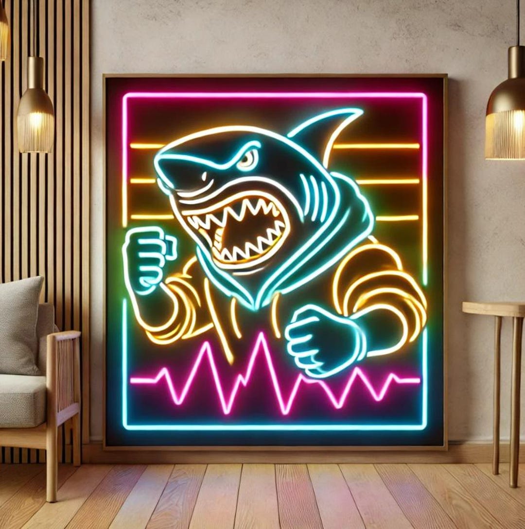 Shark Neon Sign, Shark - LED Neon Light, Ocean Shark Neon Sign, Shark ...