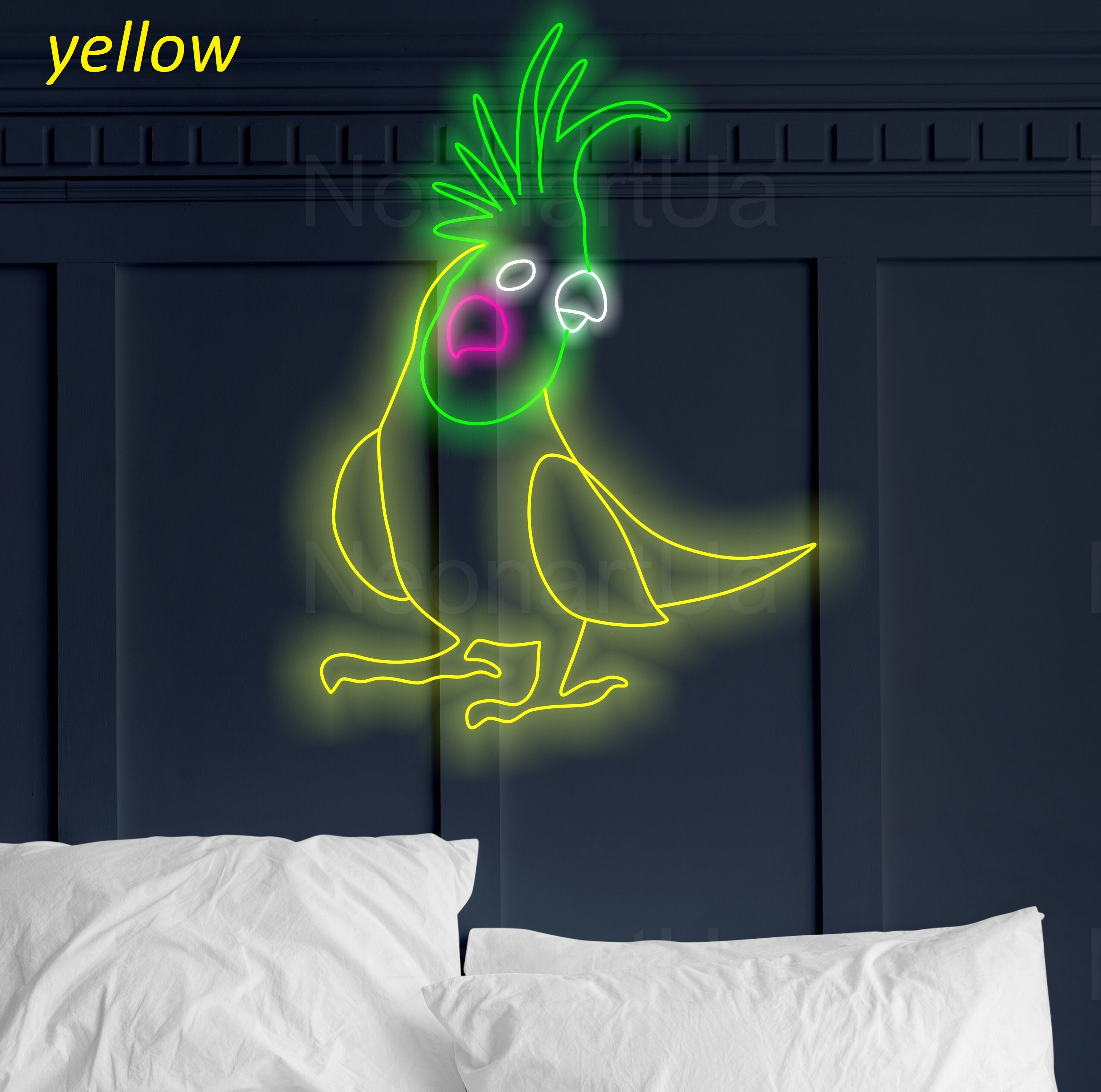 Parrot Neon Sign, Parrot Cockatoo Neon Sign, Animal Neon Sign, Anime ...