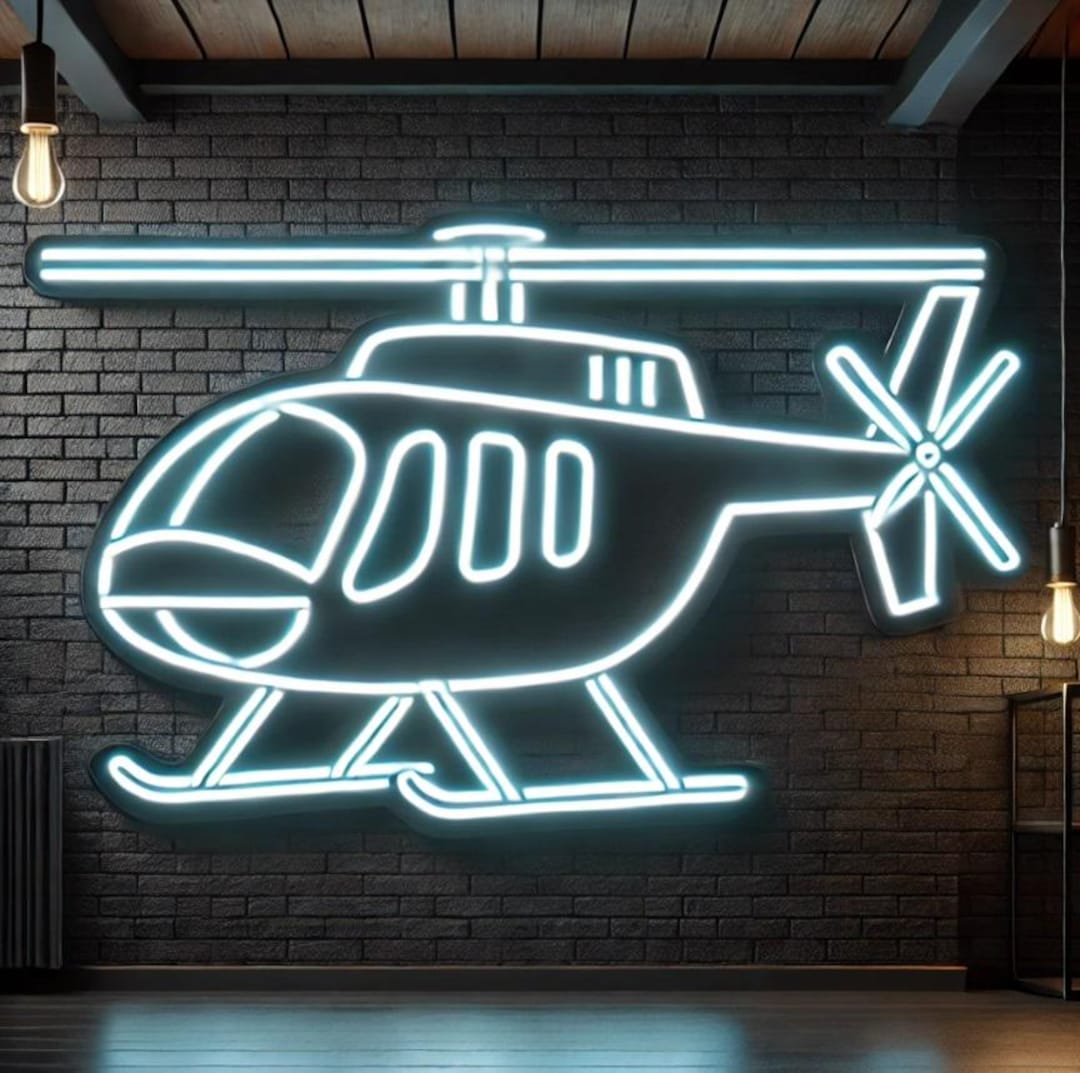 Helicopter Neon Sign, Neon Helicopter Light, Helicopter LED Sign ...