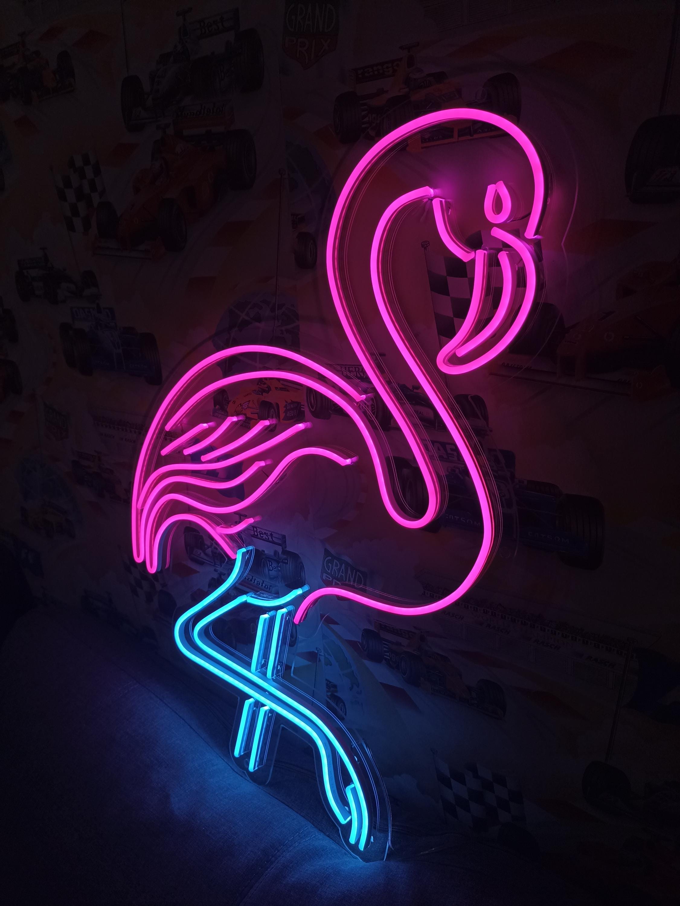 Flamingo - LED Neon Light Signs, Pink LED Neon Sign Wall Decor - Etsy