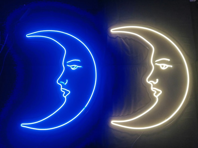 Moon Neon Sign Moon Neon Light Sign Moon Neon Light Neon - Etsy