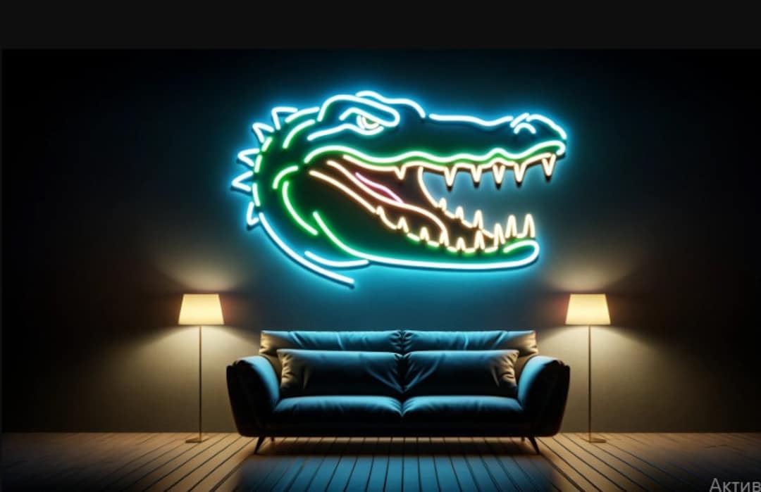 Neon Crocodile Sign, Crocodile Neon Light, Neon Sign With Crocodile ...