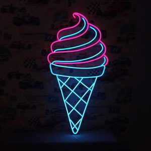 Ice Cream LED Neon Light Wall Hangings Decor for Home, Bar Neon Sign ...