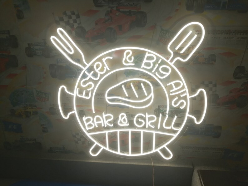 Personalized Bar & Grill Name Neon Sign Custom Barbecue - Etsy