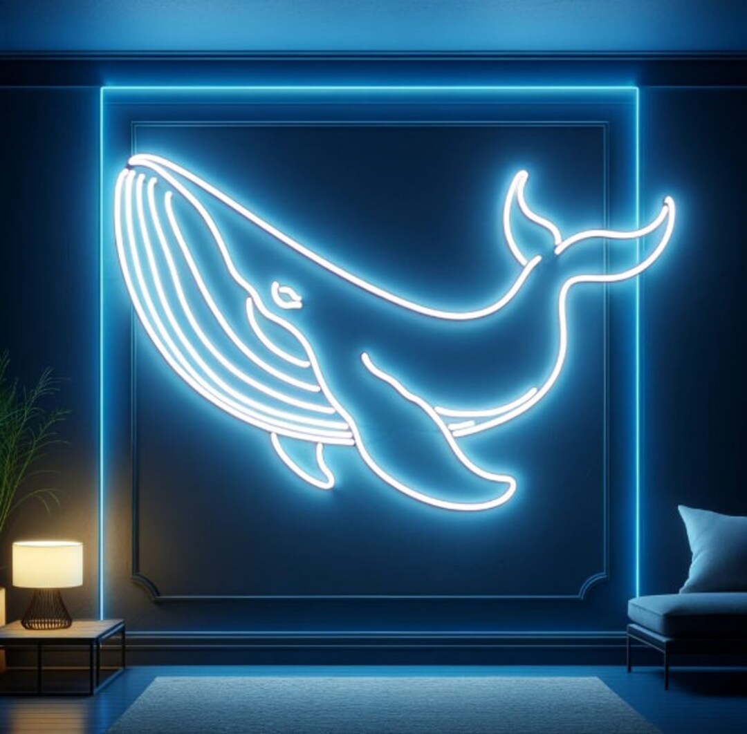 Whale Neon Sign, Whale-shaped Neon Sign, Whale Neon Light, Neon Whale ...
