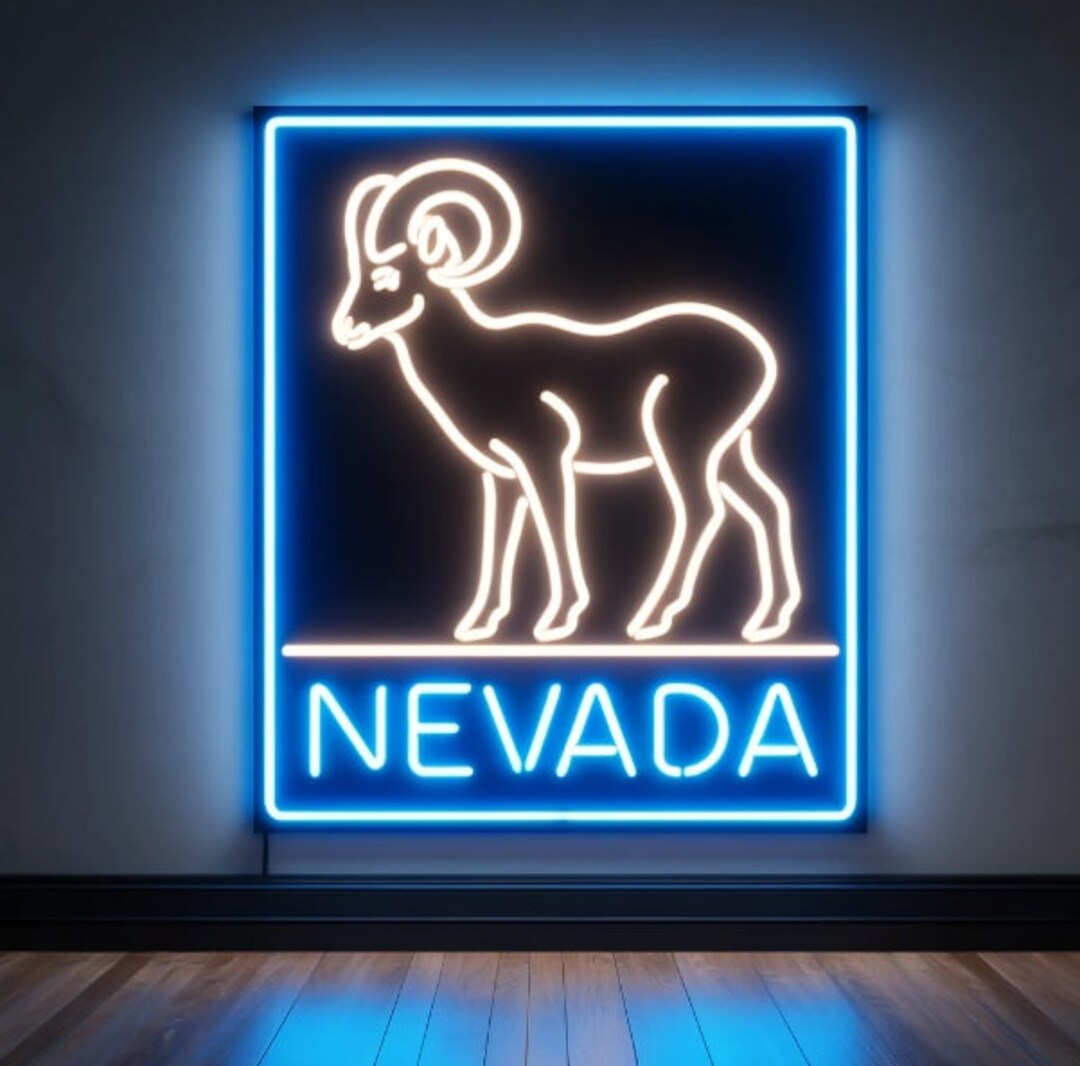 Neon Sign Nevada State Map, Neon Map State of Nevada, Nevada Map Neon ...