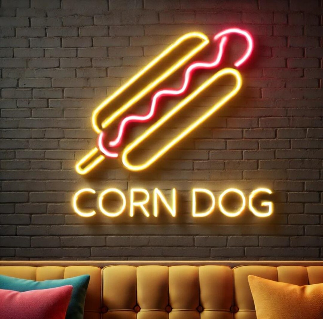 Neon Corndog Sign, Corndog Neon Light, Corndog LED Sign, Neon Corn Dog ...