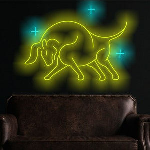 Bull Neon Sign, Bull Wall Art, Bull Light Sign, Buffalo Neon Sign, Neon ...