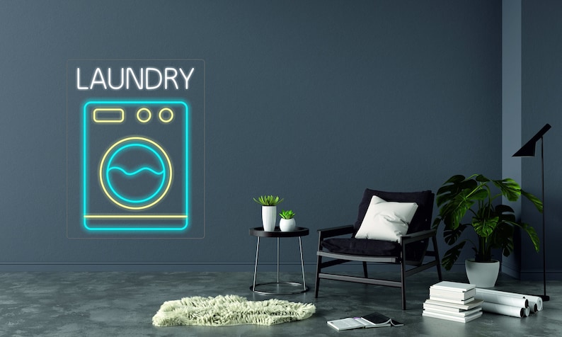 Laundry Washing Machine LED Light Neon Sign for Business - Etsy