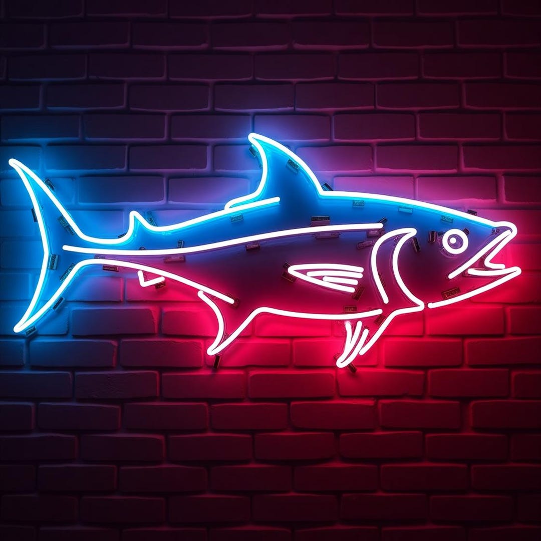 Tuna Fish Neon Sign, Tuna LED Sign, Seafood Neon Light, Fishing Neon ...