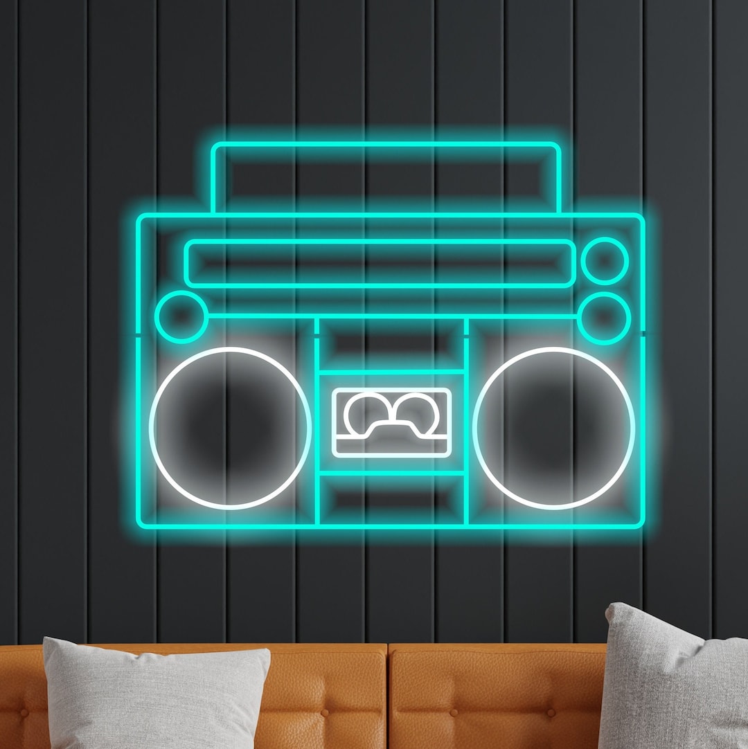 Neon Boombox Sign, Retro Neon Sign, Boombox Neon Light, Music Player ...
