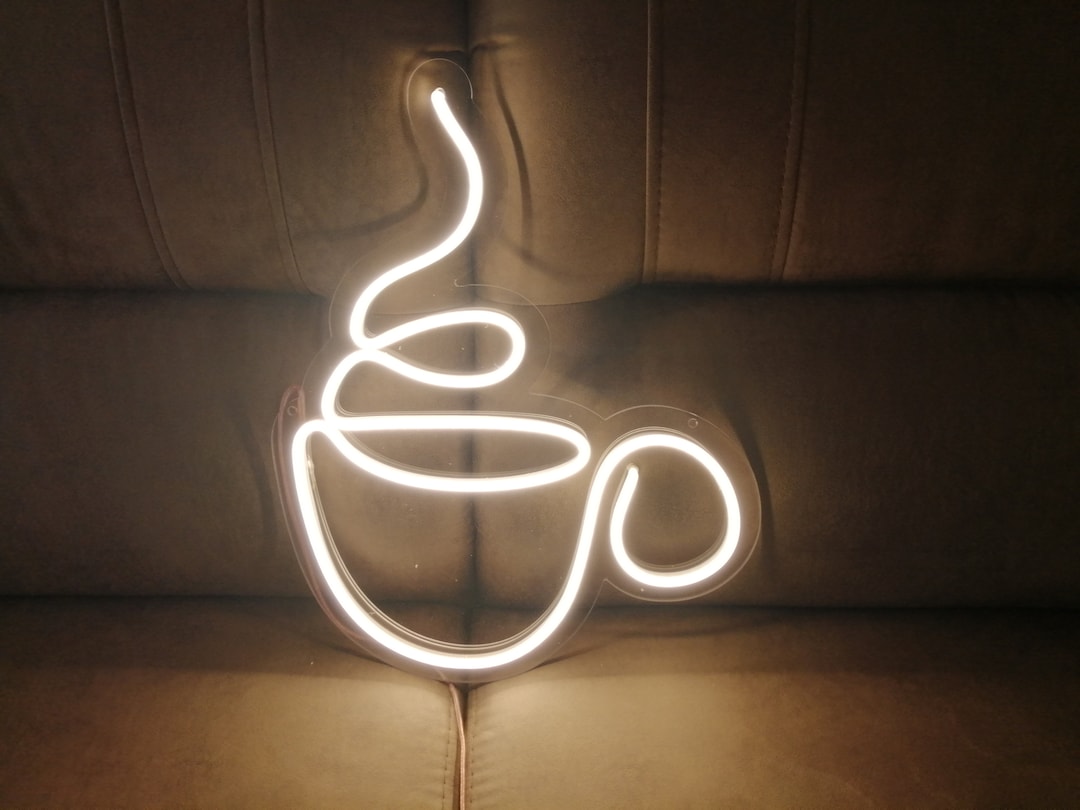 Coffee Cup Neon Sign, Coffee Bar Decor, Neon Light Coffee Cup, Neon ...