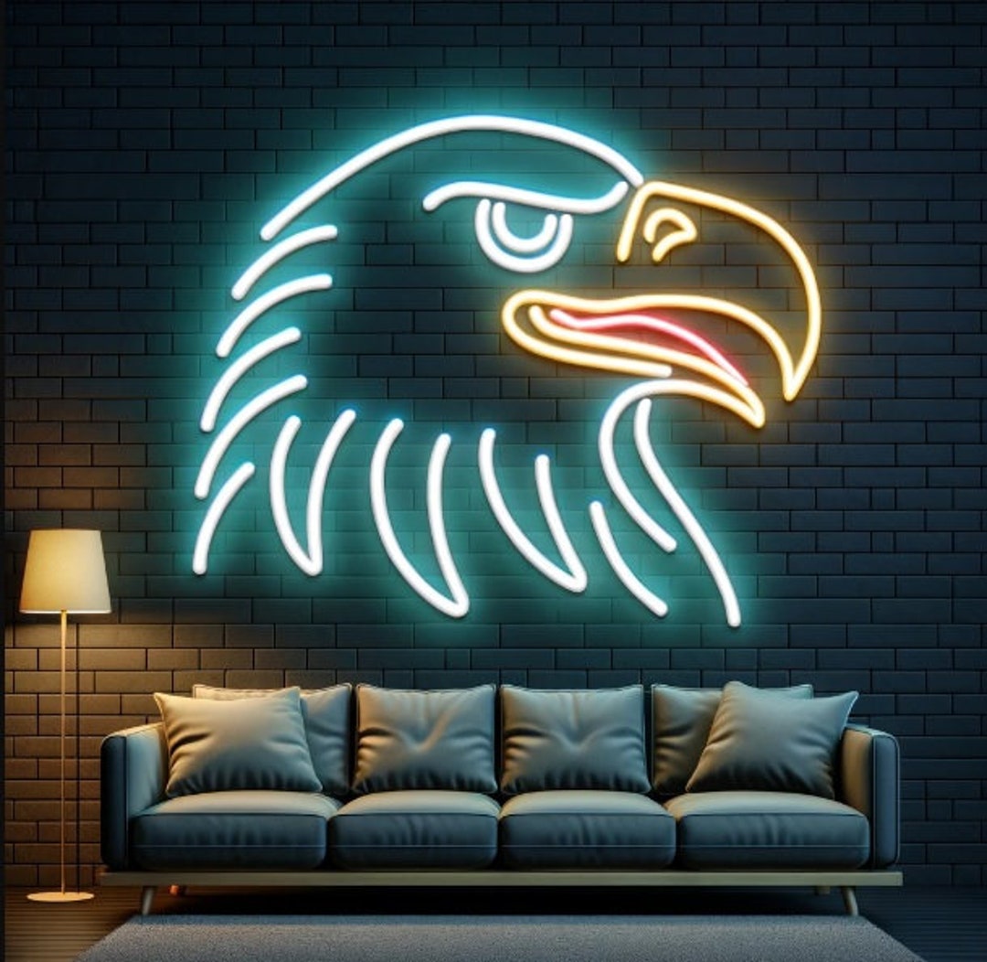 Bird Neo Headn Sign, Eagle's Head Neon Sign, Neon Sign With Eagle ...