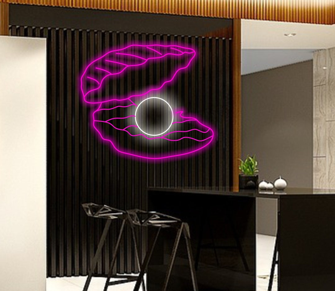 Pearl in a Seashell Neon Sign, Seashell Neon Sign, Seashell LED Sign ...