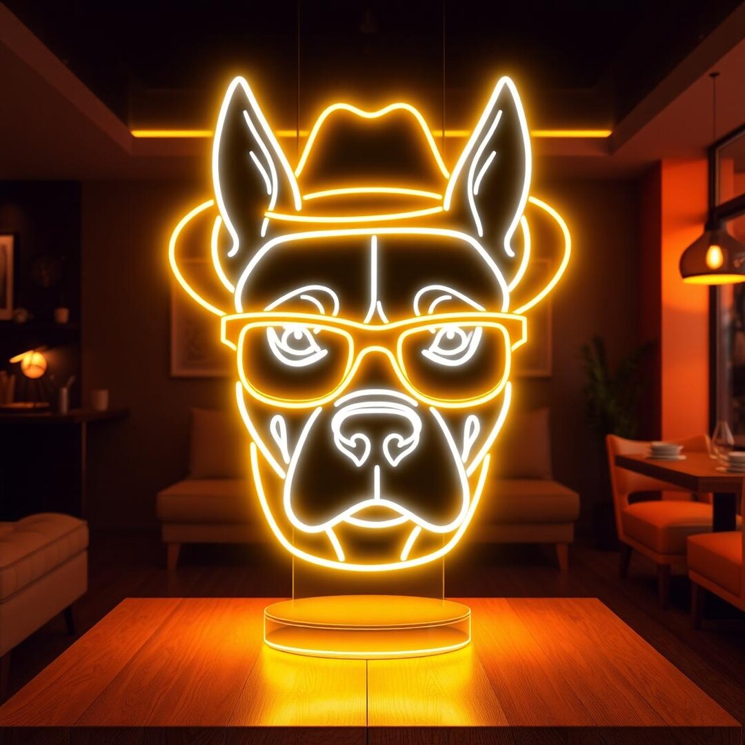 American Pit Bull Terrier Neon Sign, Pitbull Dog Pet Neon Sign, Staffy ...