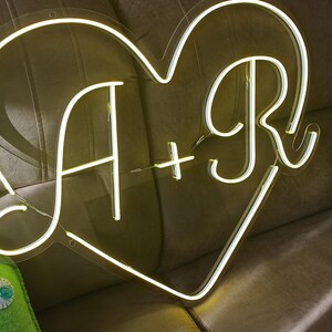 Custom Initials Neon Sign - LED Neon Sign, Wedding Neon Sign - Etsy
