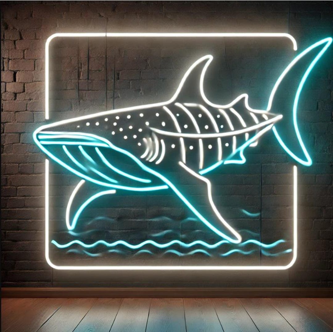 Whale Neon Sign, Whale-shaped Neon Sign, Whale Neon Light, Neon Whale ...