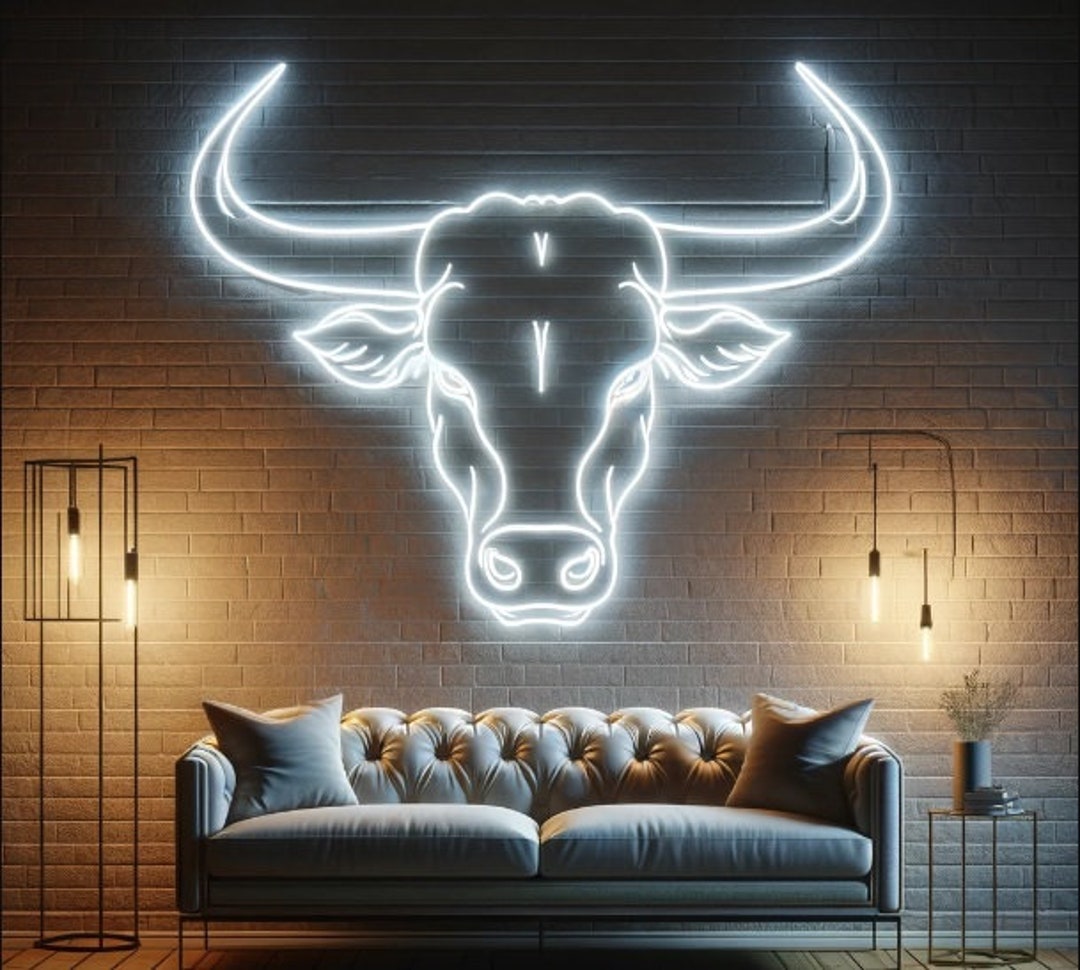 Bull Neo Headn Sign, Longhorn Bull Neon Sign, Cow Head Neon Sign - Etsy