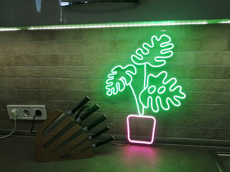 Monstera Leaf LED Neon Sign - Etsy