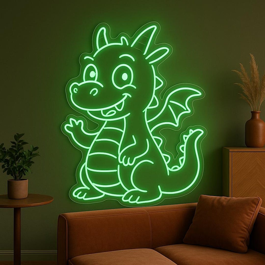 Dragon Neon Sign, Dragon Kids Neon, Dragon Shape Neon Sign, Year of the ...