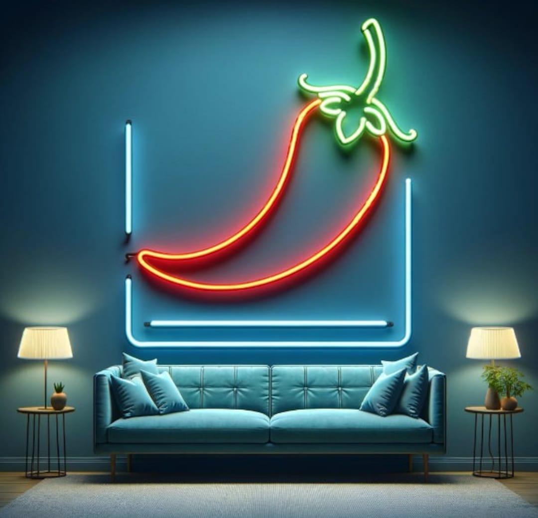 Neon Chili Sign, Red Chili Neon Sign, Pepper-shaped Neon Sign, Chili ...