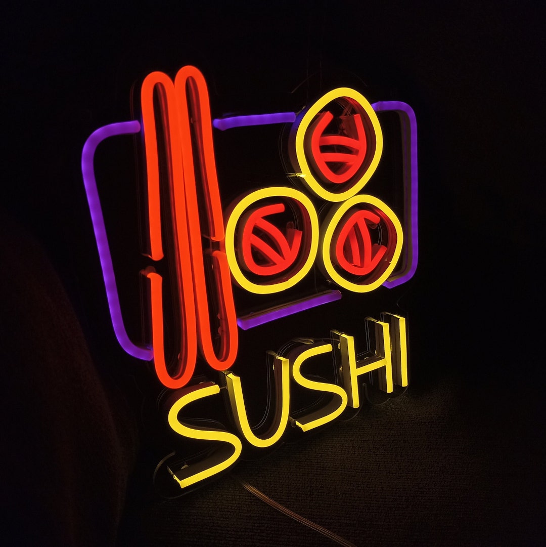 Sushi Sign, Sushi Led Light, Neon Sushi Bar Decor, Sushi Roll Neon ...