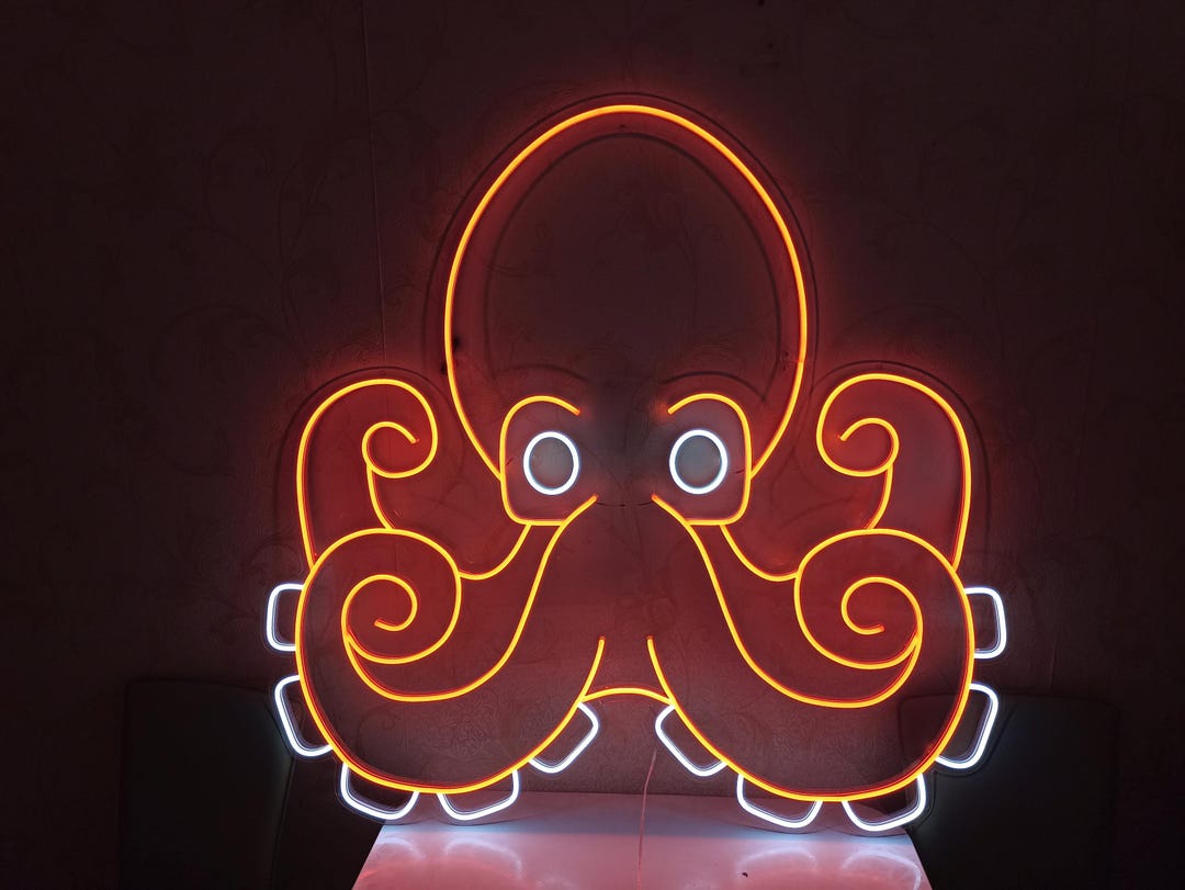 Octopus Neon Sign, Neon Octopus Light, Octopus LED Sign, Nautical Neon ...