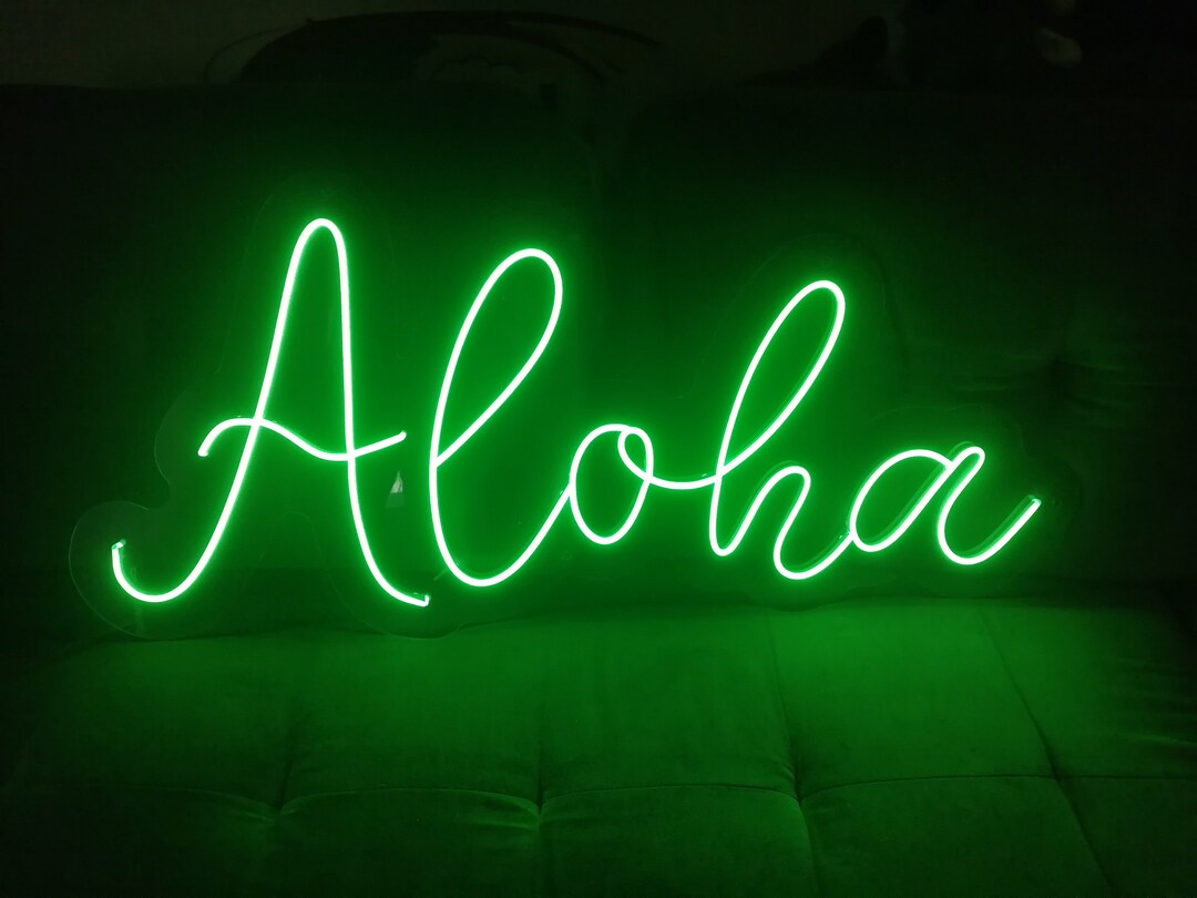 Aloha - LED Neon Sign, Hawaiian Wall Lamp, Hawai Neon Sign, Neon Sign ...