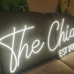 Wedding NEON SIGN With EST Year for Reception, Name Neon Light With Est ...