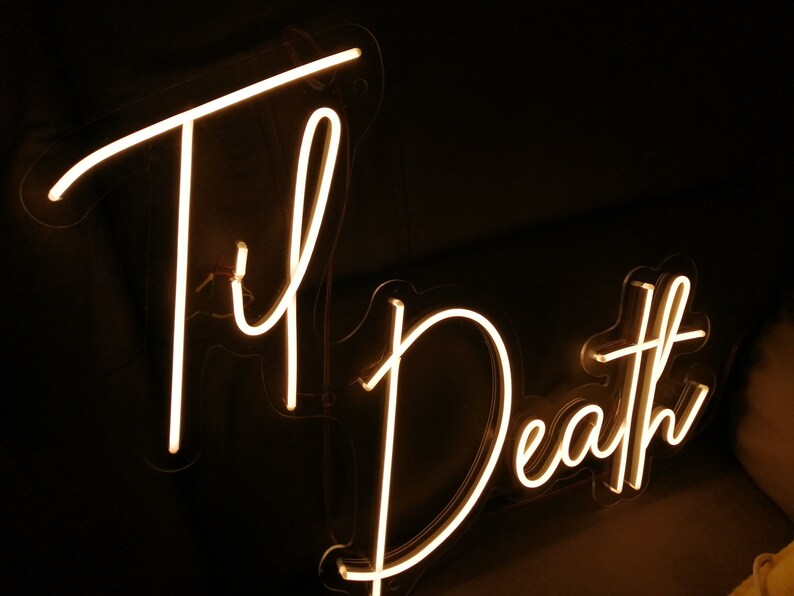 Till Death Neon Sign, Led Neon Sign Wedding Party , Till Death Do Us ...