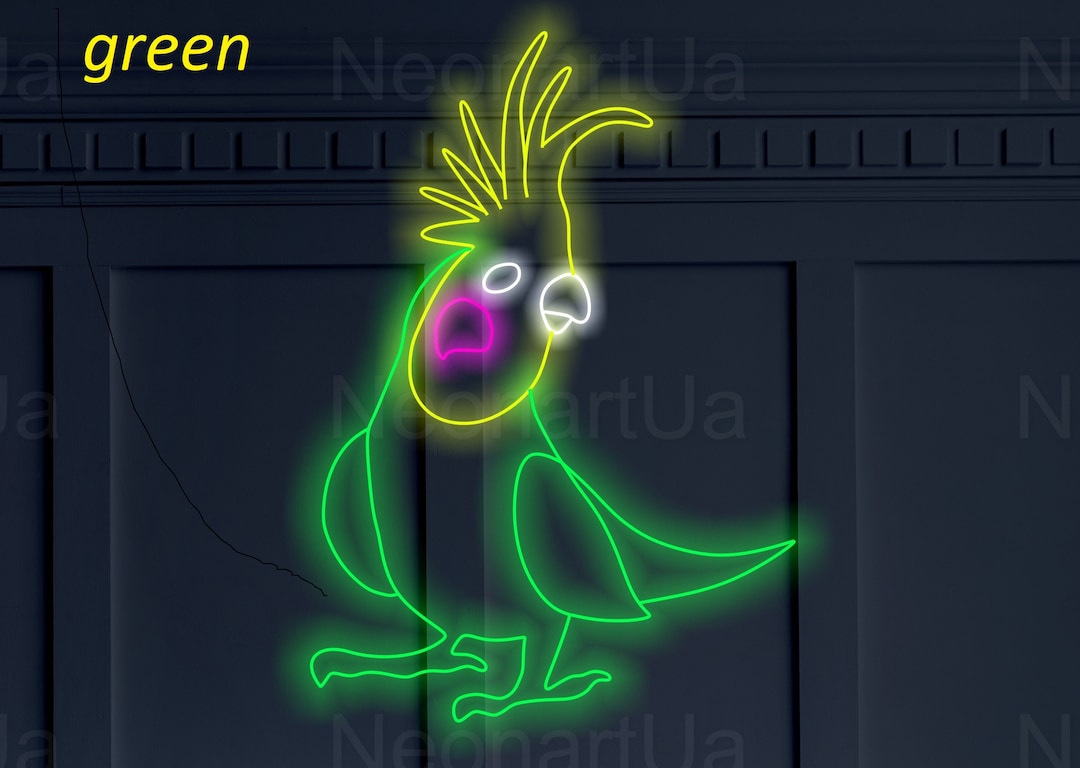 Parrot Neon Sign, Parrot Cockatoo Neon Sign, Animal Neon Sign, Anime ...