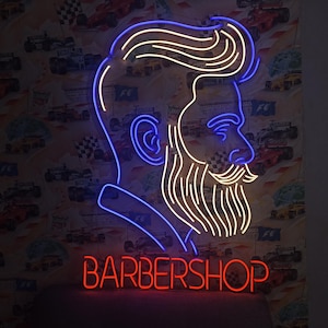 Neon Sign for Barber Shop, Custom Barbershop Neon, Vintage Barber Neon ...
