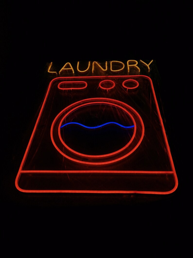 Laundry Washing Machine LED Light Neon Sign for Business - Etsy