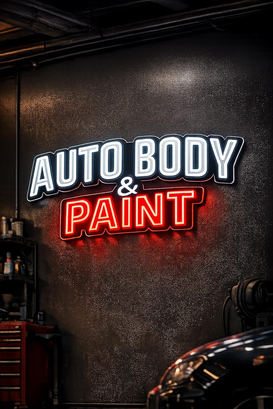 Auto Body and Paint Neon Sign | Custom LED Neon Sign for Auto Body Shop ...