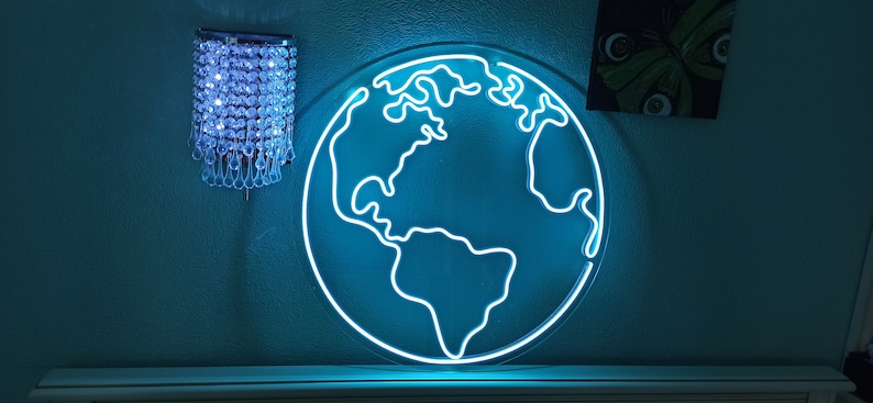 Planet Earth LED Neon Sign - Etsy