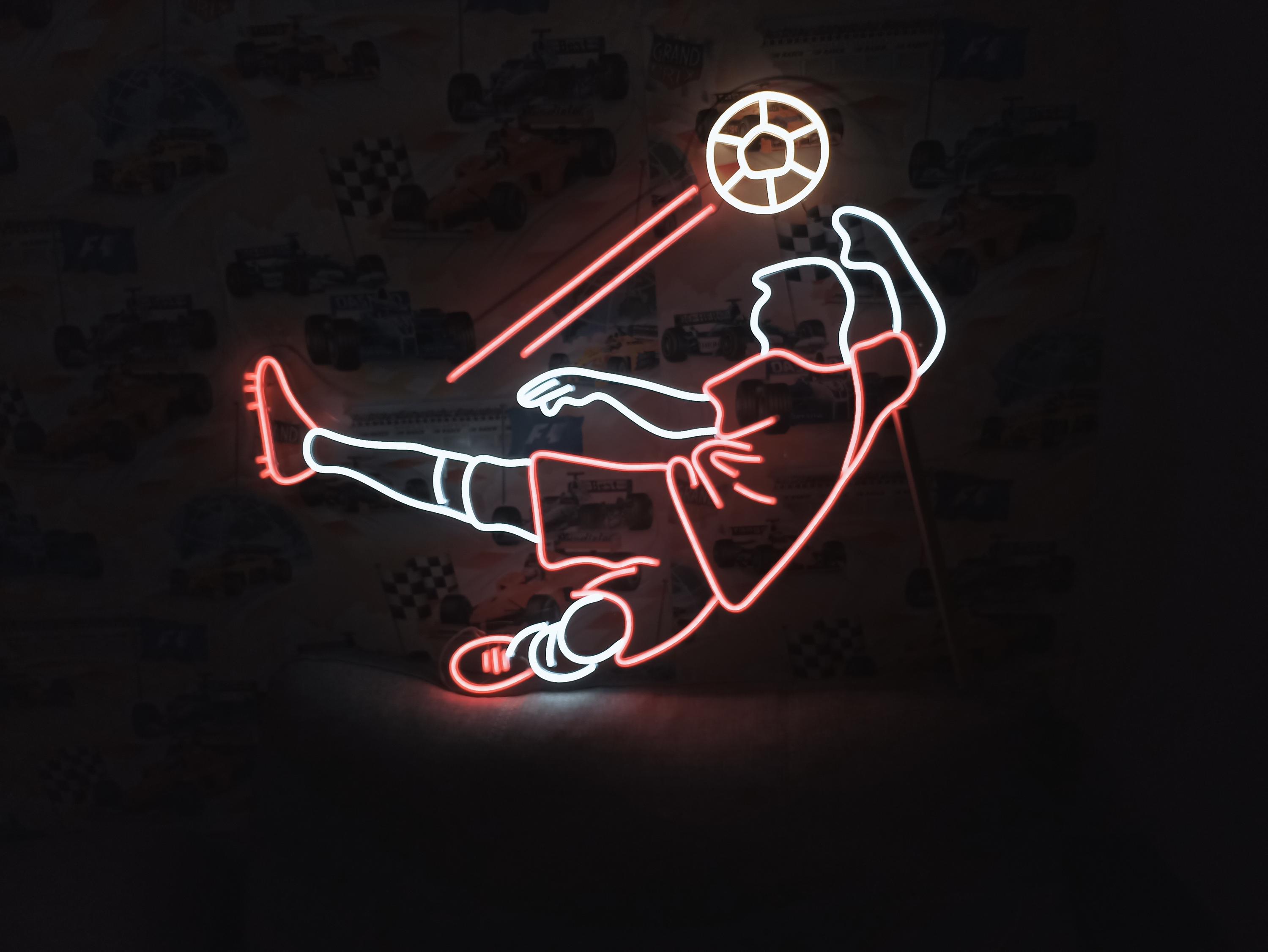 Football Player Neon Sign, Football Sign, Football Player Led Decor ...