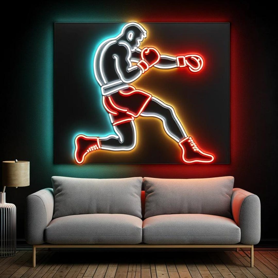 Boxing Neon Sign, Boxer Neon Light, Neon Boxer Sign, Neon Sign Boxing ...