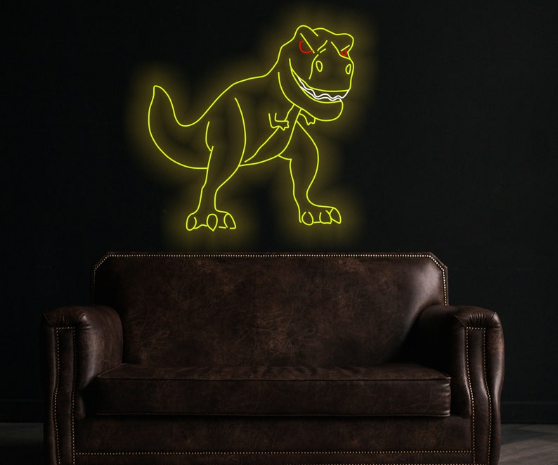 Dinosaur Neon Sign, T-rex Dinosaur Neon Sign, Tyrannosaurus Rex Neon ...
