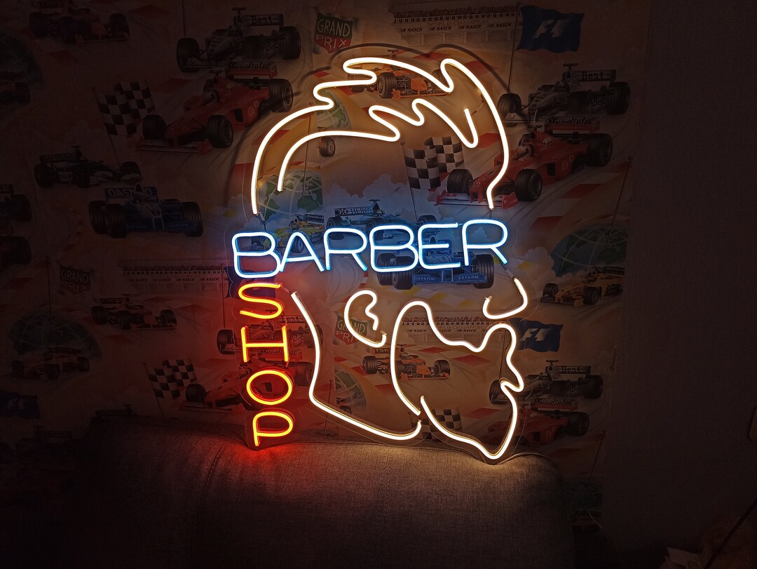 Neon Sign for Barber Shop, Custom Barbershop Neon, Vintage Barber Neon ...