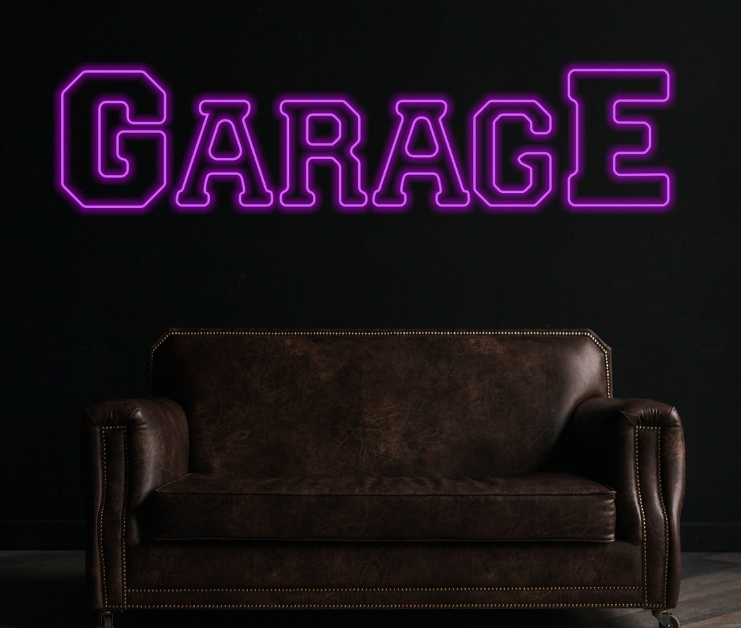 Garage Neon Sign, Garage Wall Decor, Neon Sign With Garage Text, Garage ...