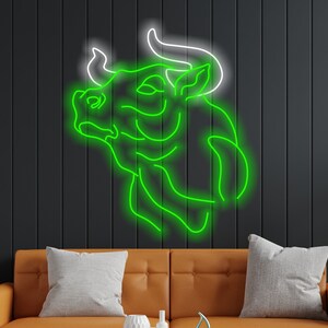 Bull Neo Headn Sign, Cow Neon Sign, Bull Head Neon Sign, Buffalo Neon ...